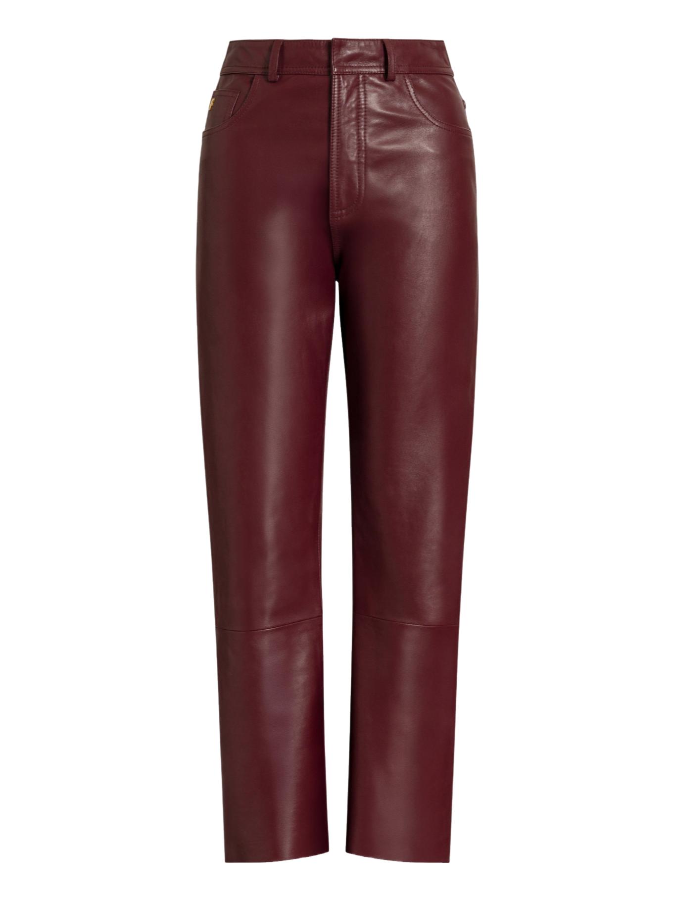 ALBERTA FERRETTI Alberta Ferretti Straight-Leg Leather Trousers